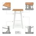 24" Square White Metal Bar Table with Wood Tp - Walmart.com