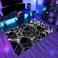 3D Geometric Area Rugs, Black White Block Pattern Carpet, Washable Non ...