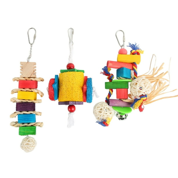 Bird Bite Toy, Colorful Hook Installation Safe Chewing Toy Beak ...