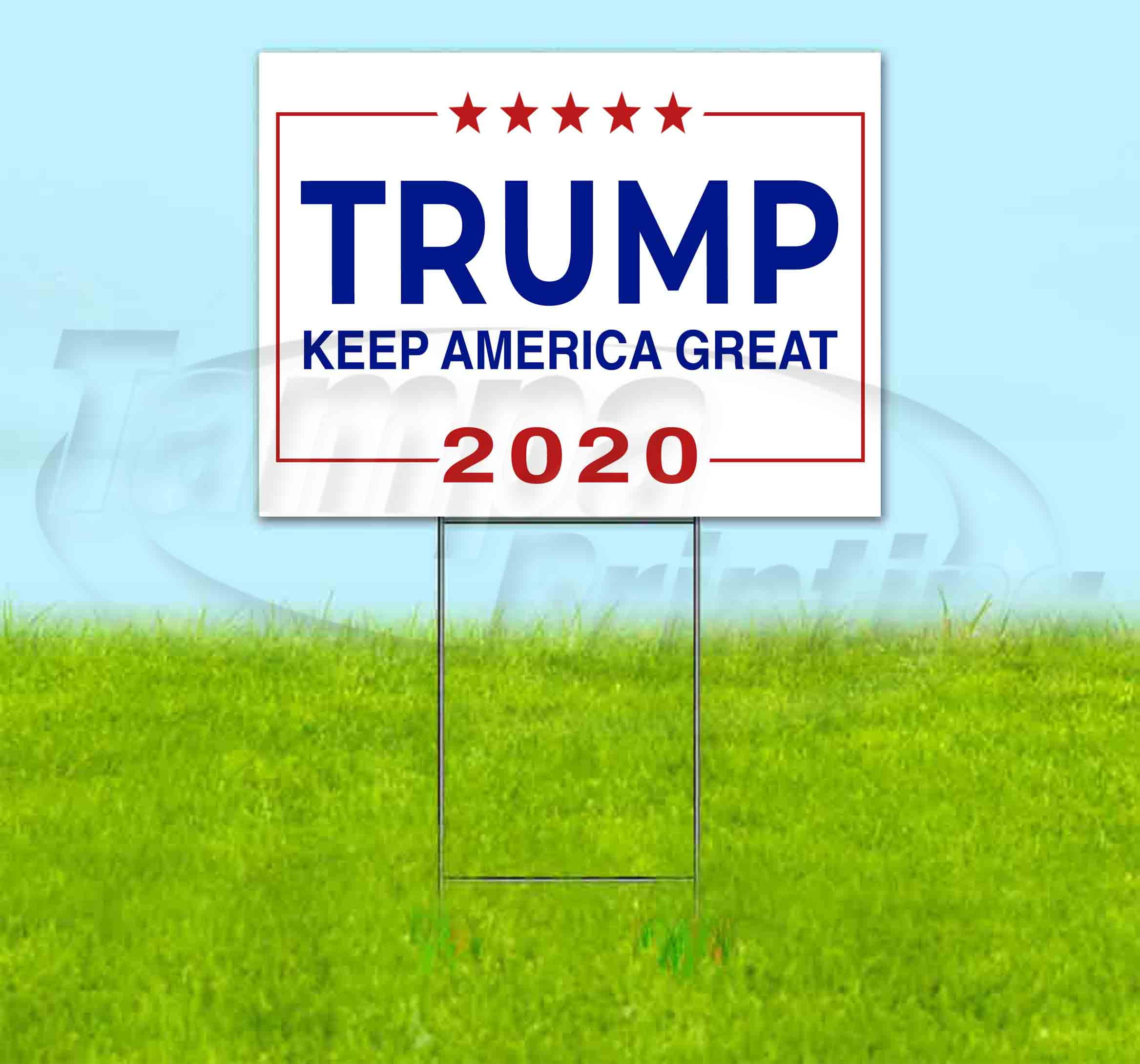 Trump Keep America Great 2020 White (18" x 24") Yard Sign, Includes ...