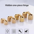 2Pcs Brass Cylindrical Concealed Hinges for Cabinet Doors Hardware Easy ...