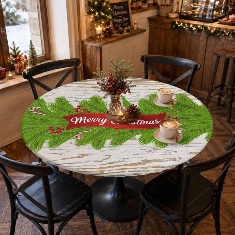 Red Fruit Pinesticks Pivot Fitted Tablecloth for 36-44in Round Tables ...