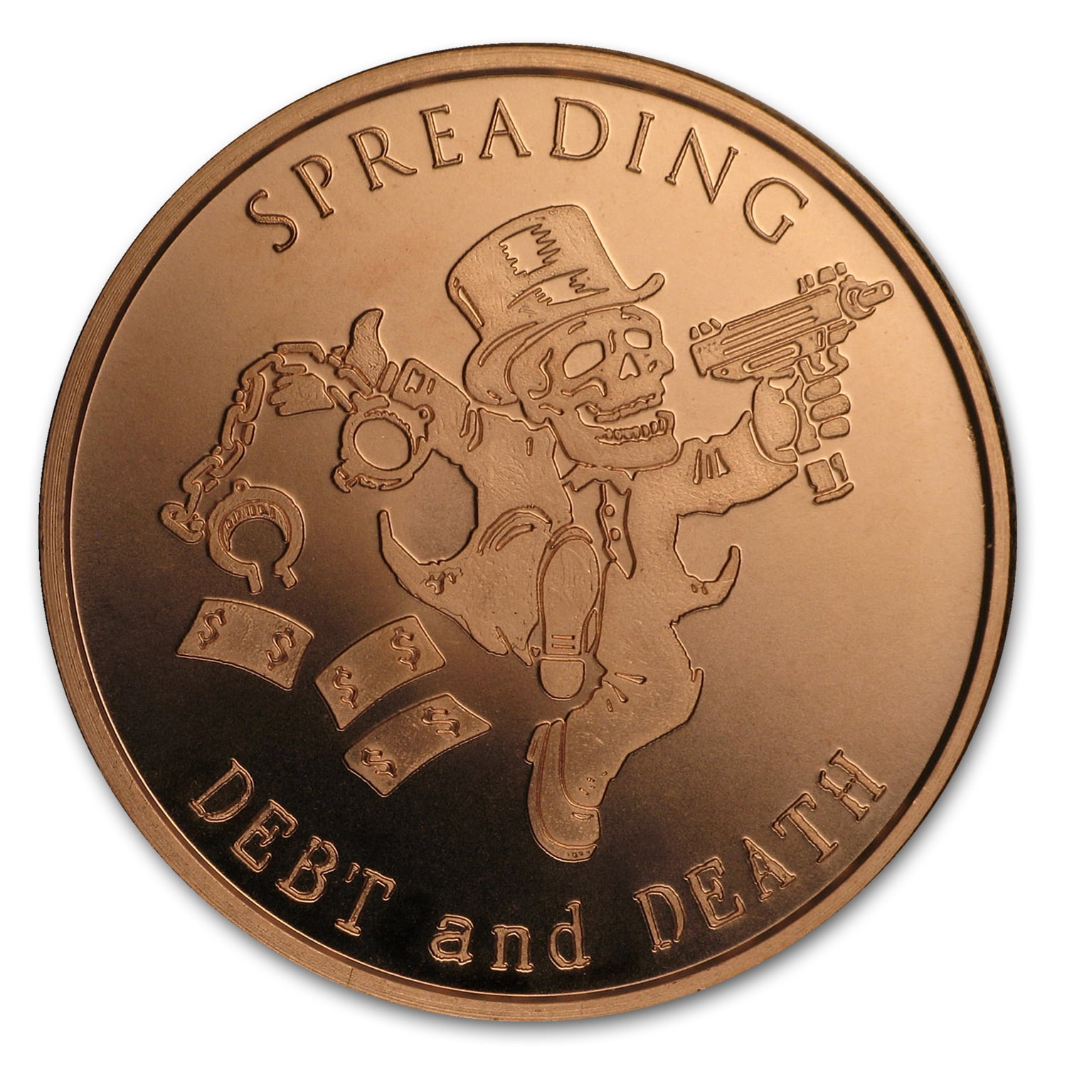 2018 1 oz Copper Shield Round - Spreading Debt and Death - Walmart.com