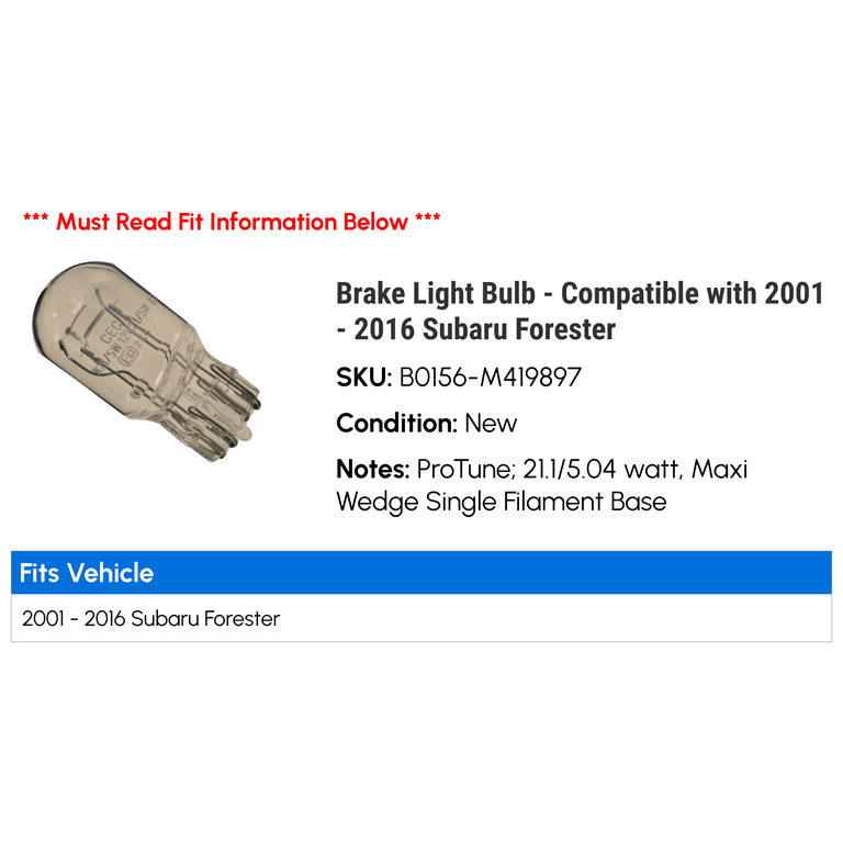 API Brake Light Automotive Bulb fits 2001 2016 Subaru Forester