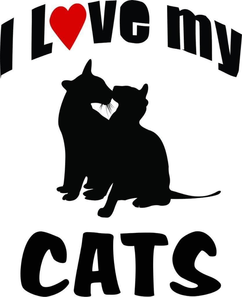 Girls I Love my Cats Cute Pets Wall Decal Decoration Adorable I Love my ...