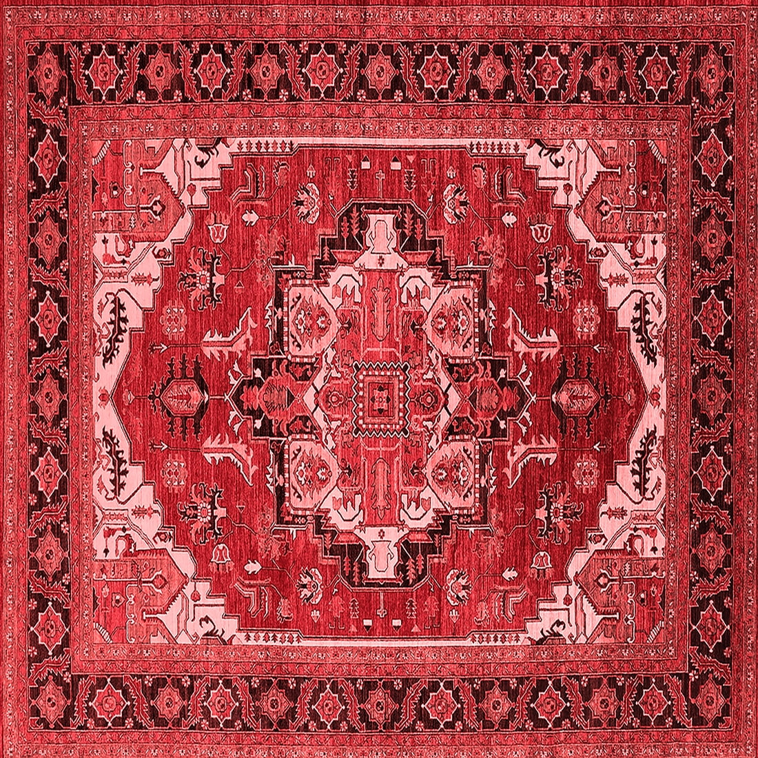 Ahgly Company Indoor Square Persian Red Traditional Area Rugs, 6 ...