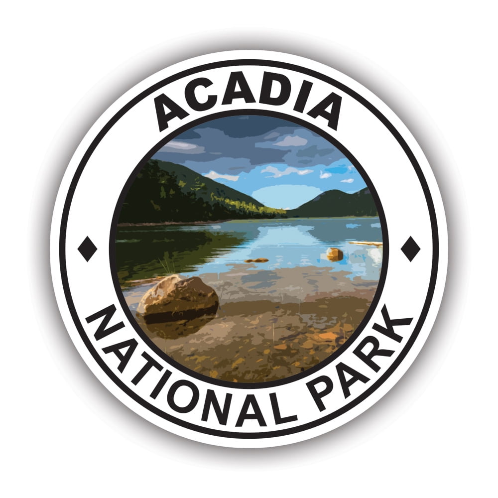 Round Acadia National Park Sticker Decal - Self Adhesive Vinyl ...