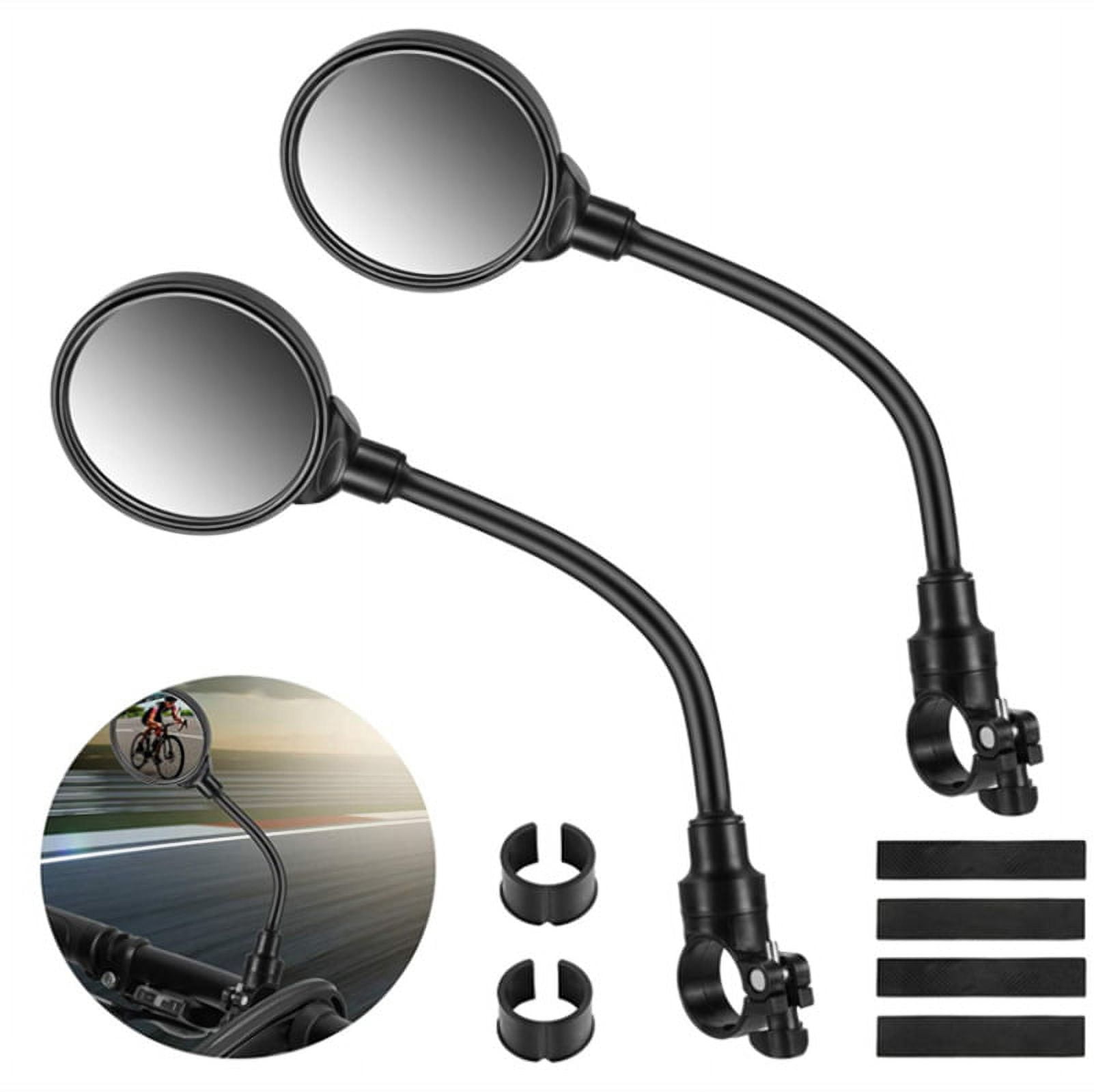 Bike Mirror, 2 x 360° Rotating Wide Angle Bike Mirrors, Acrylic Convex ...