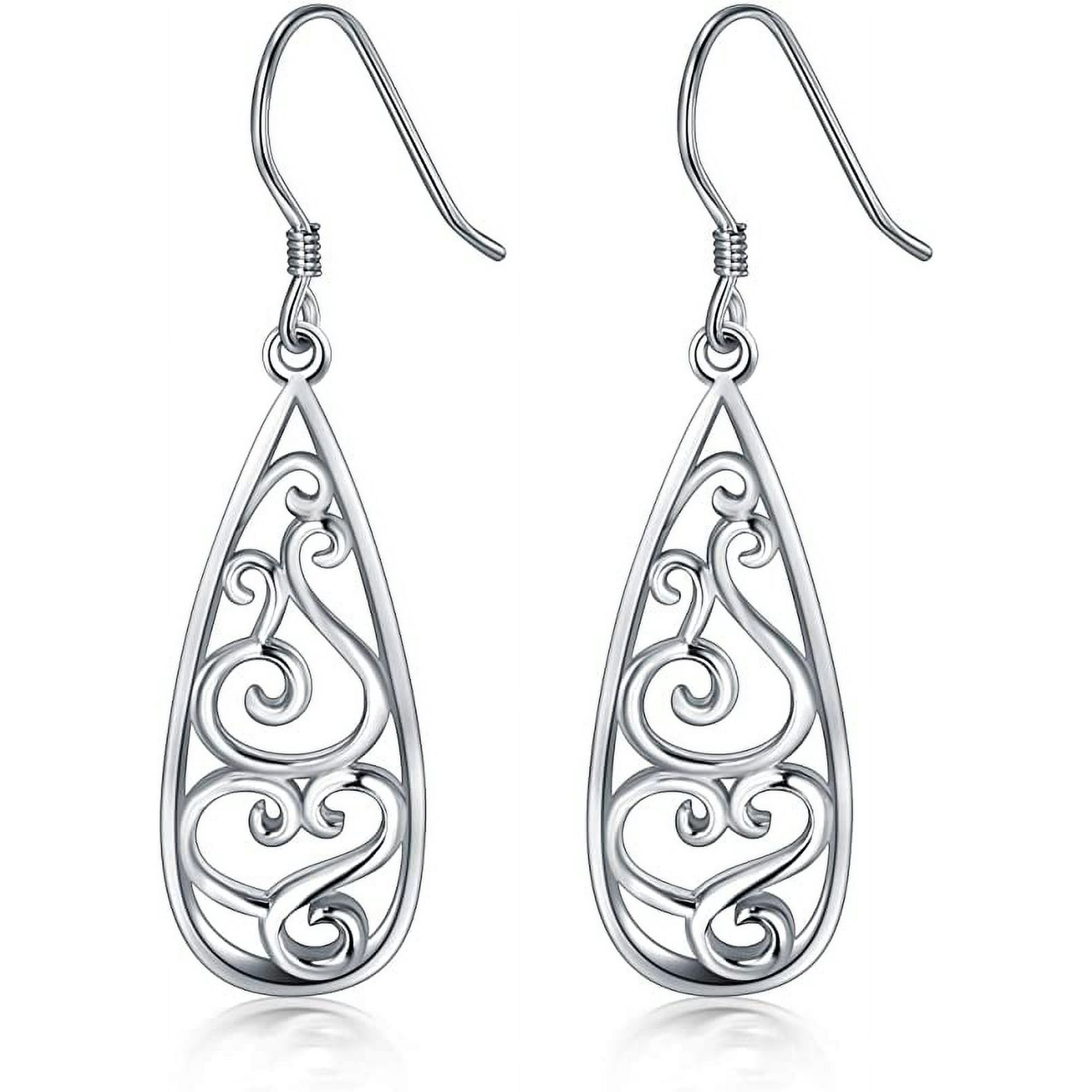Click here for Nieqiuyun 925 Sterling Silver Earrings  Filigree T... prices