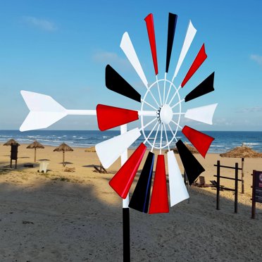 Ktaxon 8Ft Windmill Ornamental Wind Wheel Red Garden Weather Vane ...