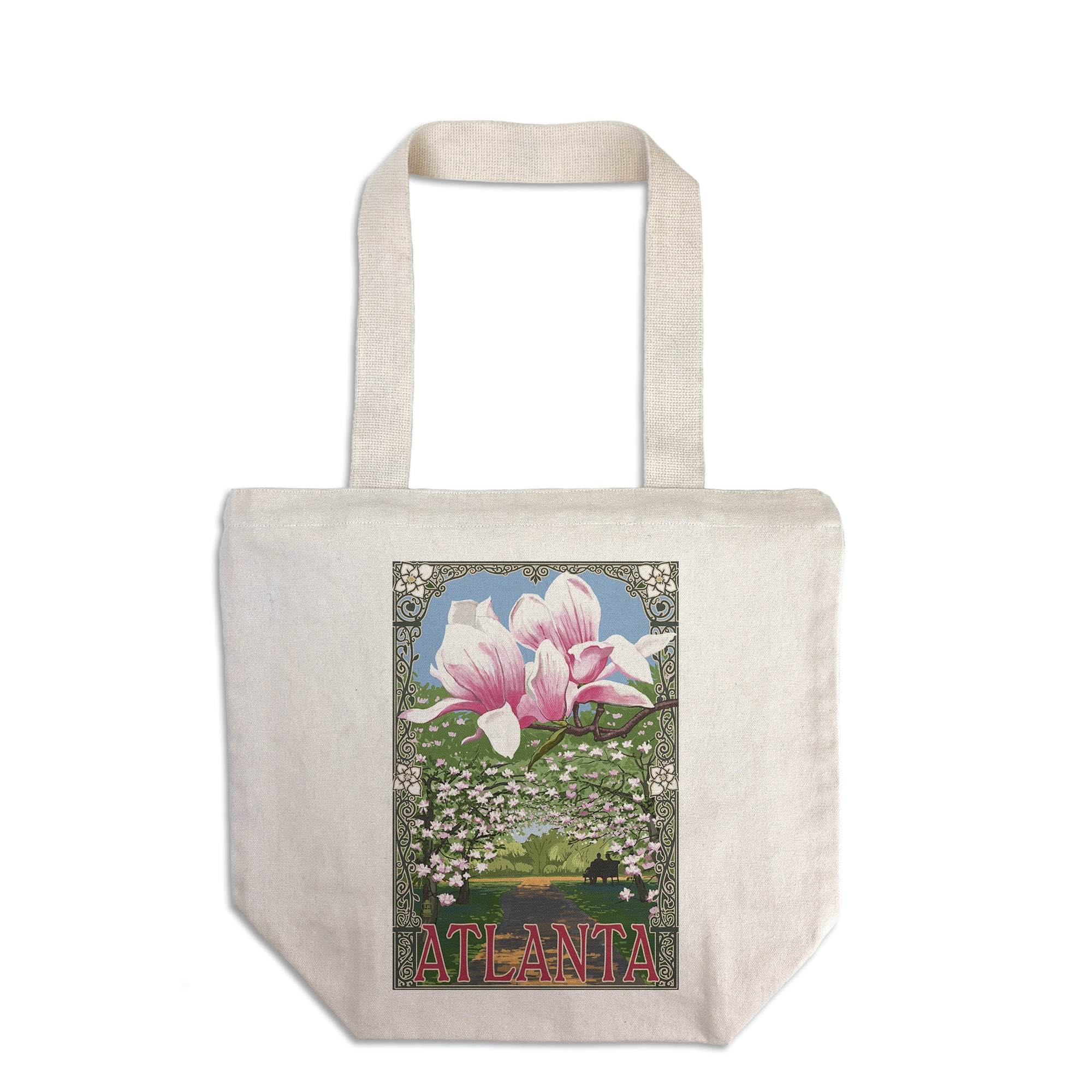 Atlanta, Georgia, Magnolia (100% Cotton Canvas Reusable Tote Bag ...