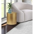 Meridian Furniture Cylinder Round Brushed Gold Metal End Table ...