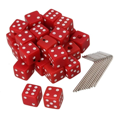 Red plastic dice guitar volume control knobs with wrenches set of 60 ...