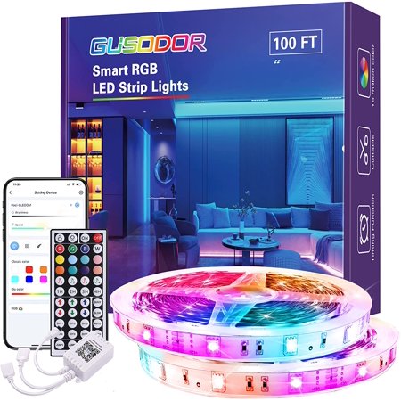 Led Strip Lights 100 Feet Led Lights Music Sync Smart Rope Lights Color ...