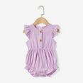 PatPat Family Matching Dresses Purple Baby Girl 6-9M Mommy and Me Solid Color Purple Button ...