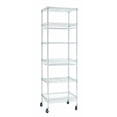 HSS 18"Dx24"Wx75"H, 6 Tier Wire Shelving Tower Rack with Casters ...