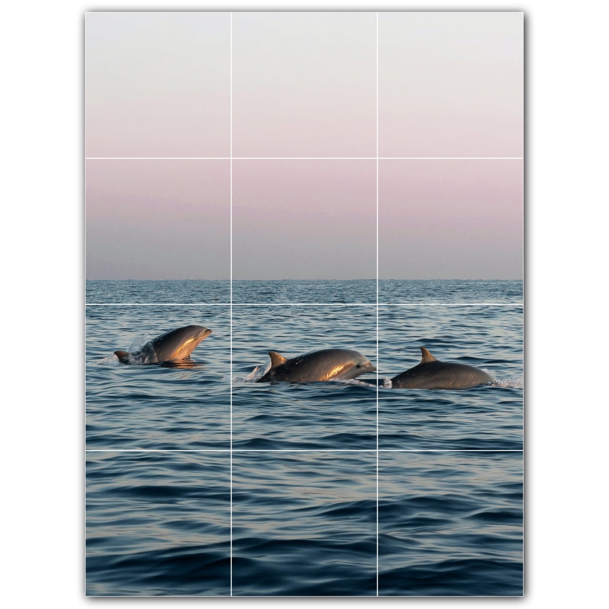 Picture-Tiles.com: Dolphin Ceramic Tile Wall Mural WAL500517-34XL. 36"W ...