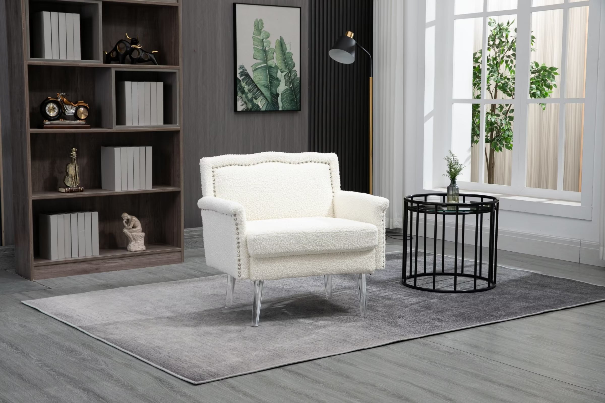 Teddy Fabric Upholstered Accent Chair, Modern Leisure Single Sofa ...
