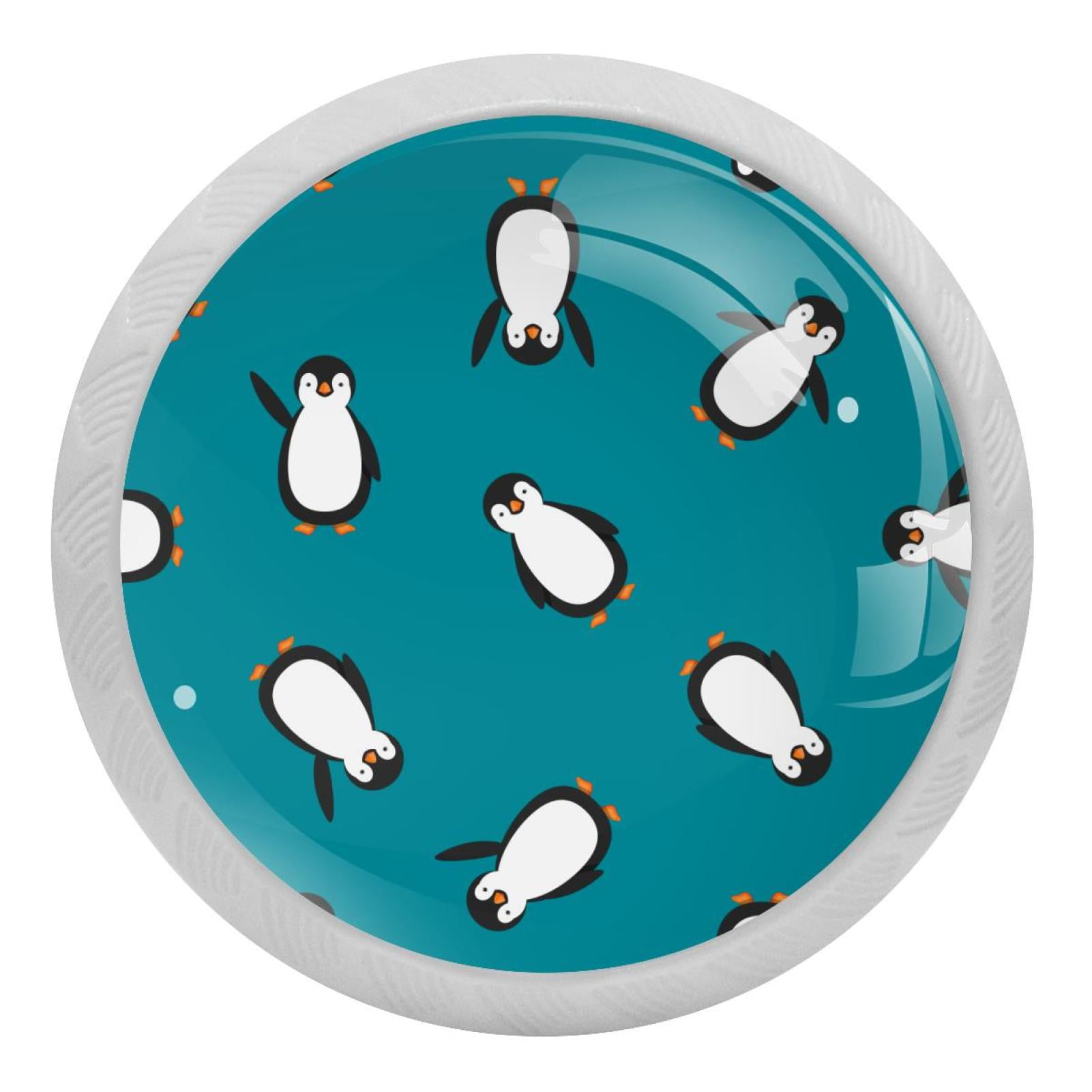 4PCS Round Penguin Cabinet Fluorescence Knob Glowing in the Dark ...