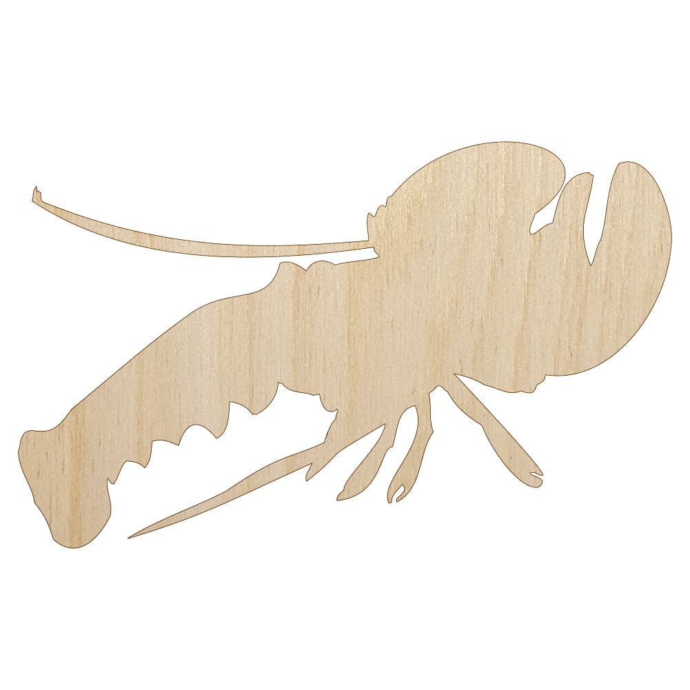 Lobster Solid Wood Shape Unfinished Piece Cutout Craft DIY Projects - 4 ...