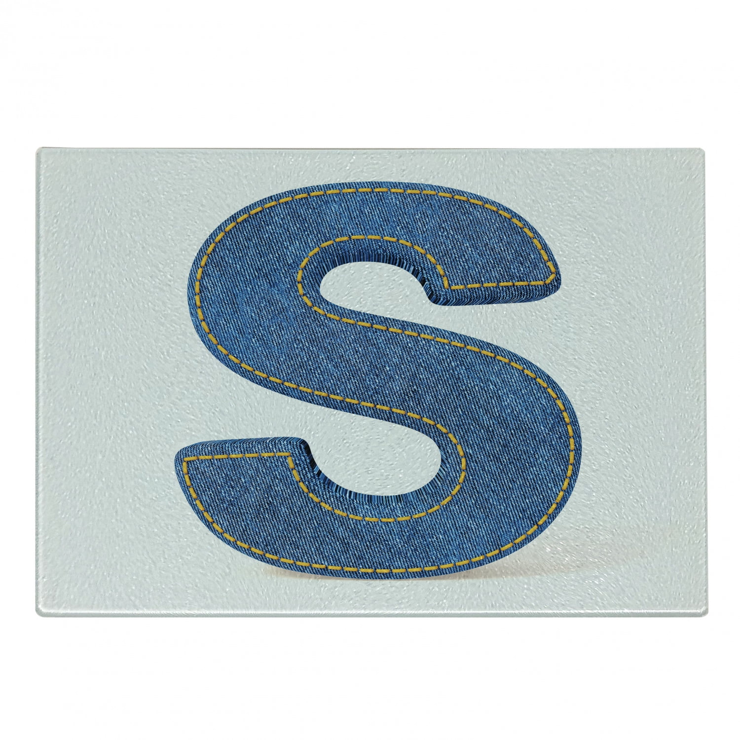 Letter S Cutting Board, Retro Style Denim Letter Character on White ...