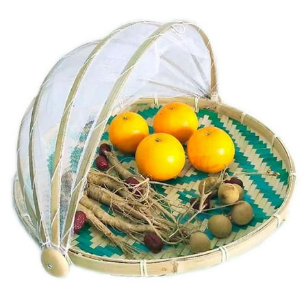 braveheart Food Serving Tent Basket Bamboo Foldable Storage Basket with ...