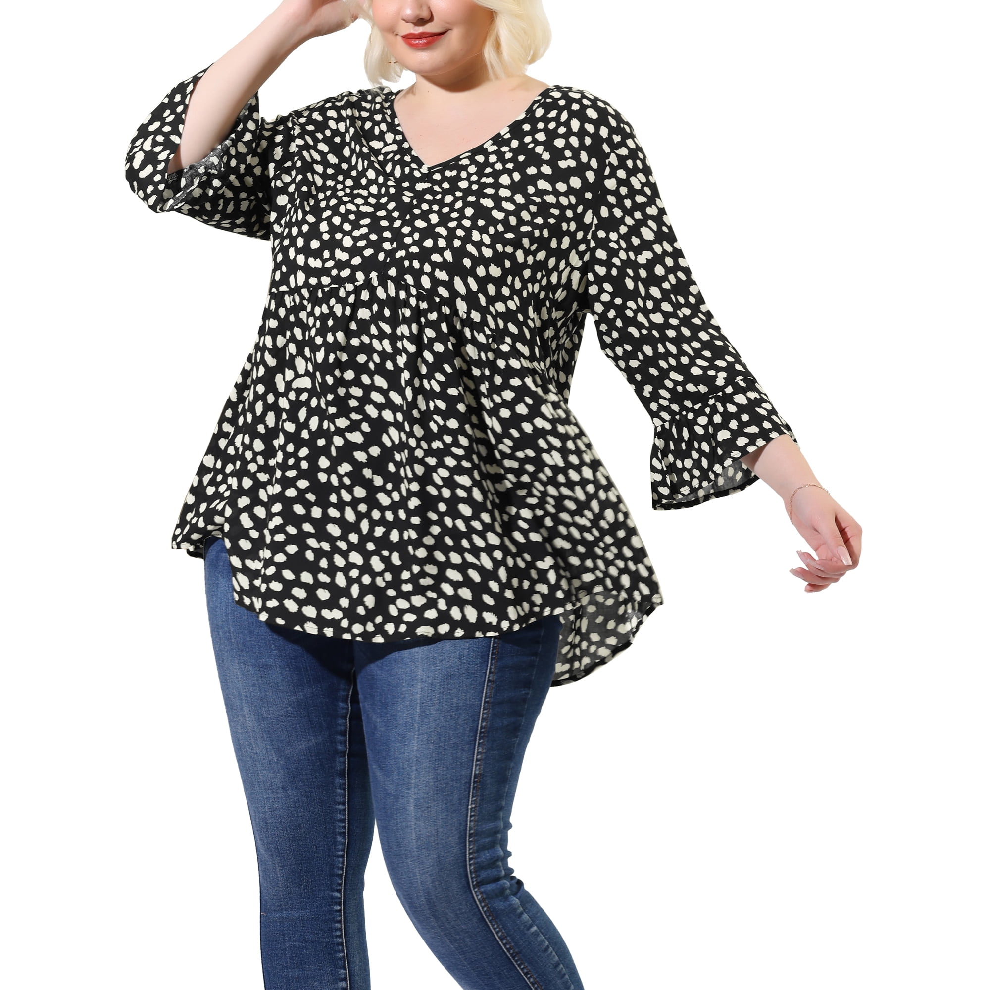 Click here for Grace & Grandeur Juniors Plus Size 3/4 Sleeve V Ne... prices