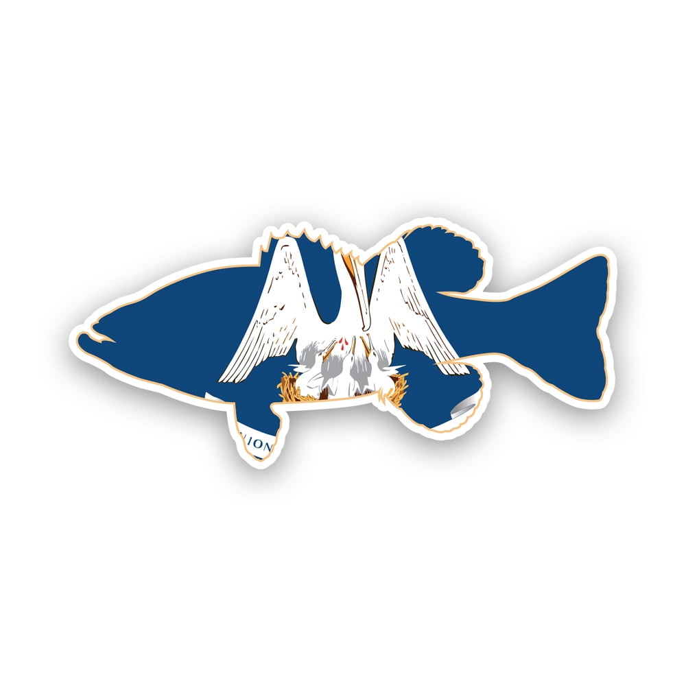Louisiana Bass Flag Sticker Decal - Self Adhesive Vinyl - Weatherproof ...