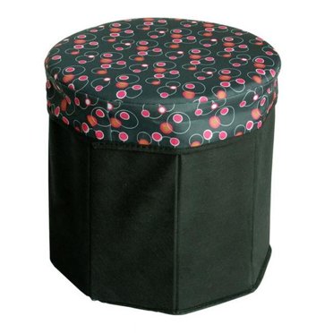 NuSteel TT-103BLV Otto Storage Stool - Round Plastic Storage Ottoman ...