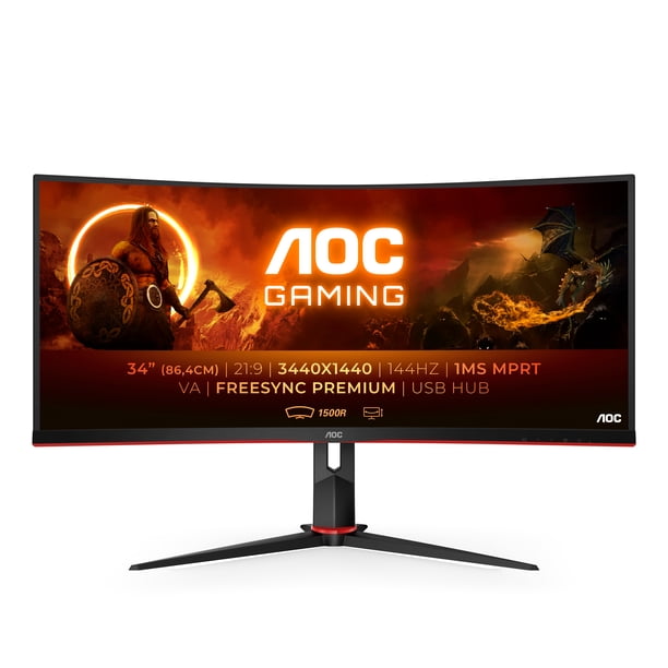 AOC Gaming CU34G2X/BK - G2 Series - LED monitor - gaming - curved - 34 ...
