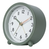 Mainstays Green Mini Analog Alarm Clock, Compact Quartz Timepiece with ...