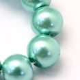 15Strand Baking Paint Glass Pearl Round Bead Strands Medium Aquamarine ...
