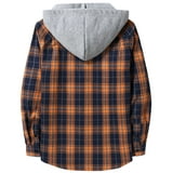 SCODI Mens Flannel Hoodie Shirts Long Sleeve Casual Button Down Jackets ...