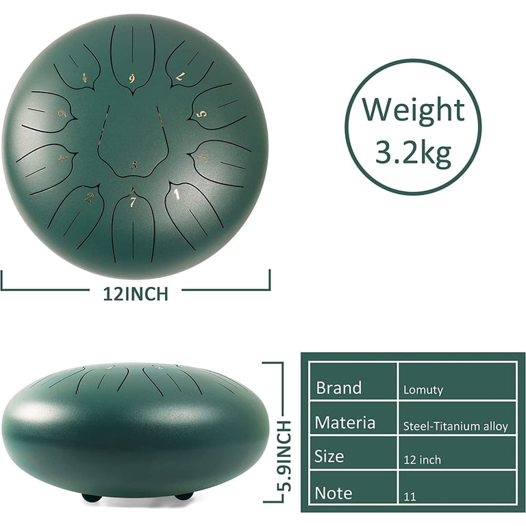 AS TEMAN Handpan AS TEMAN 12 Inch | 15 Notes Handpan With Bag, Mallets ...