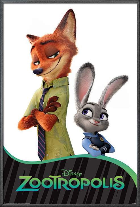 Zootropolis / Zootopia - Framed Disney Movie Poster / Print (Nick Wilde ...