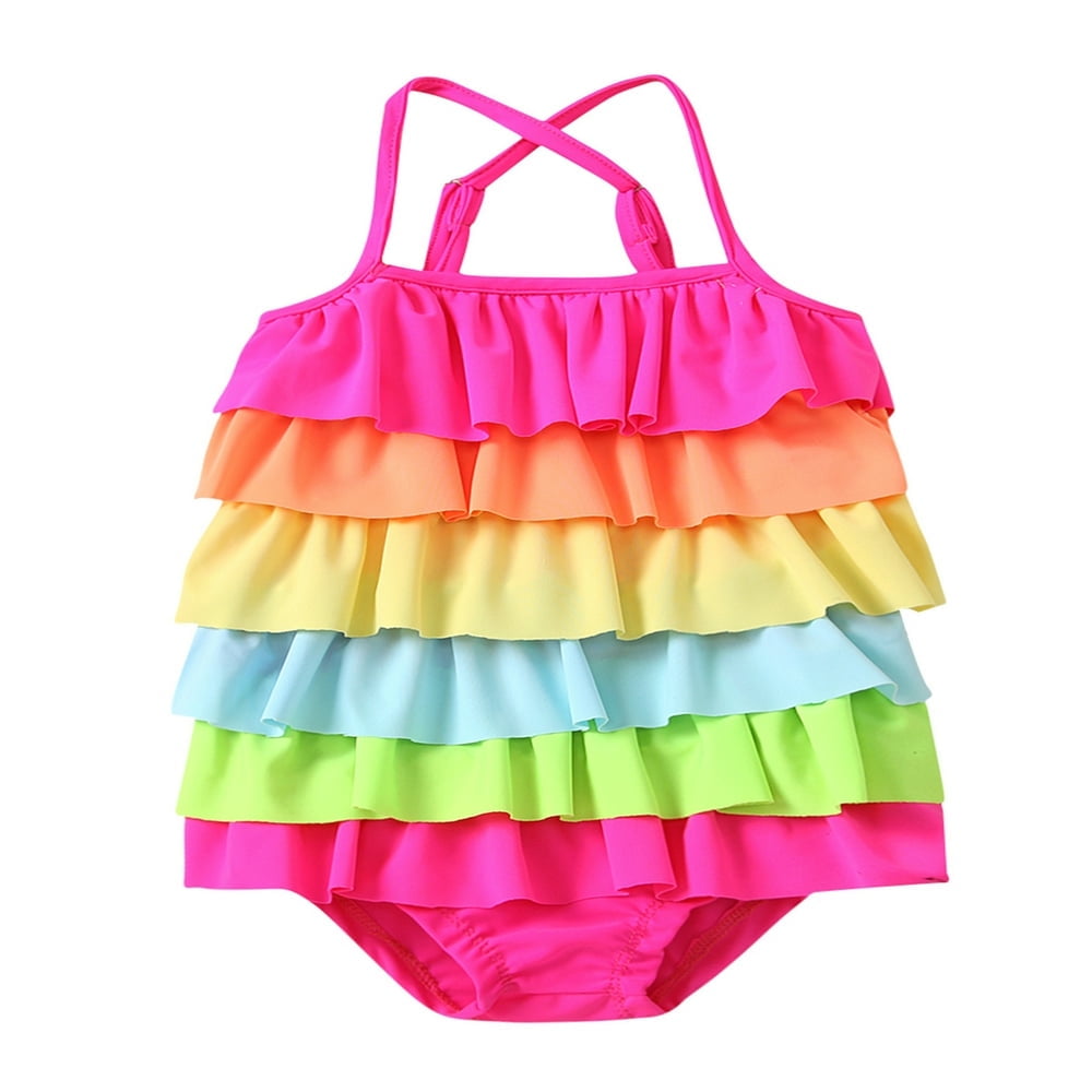Click here for Generic Toddler Baby Girls Rainbow Ruffle Sleevele... prices
