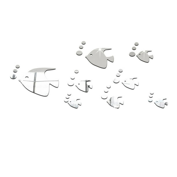 juguse home Removable Sea Fish Bubble Wall Sticker 3D Mirror Stickers ...
