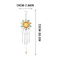 Exquisite Sun-Face Patterned Glass Iron Art Wind Chimes, with Metal ...