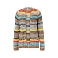 CenturyX Fashion Clothes: Women's Rainbow Striped Long Sleeve Cardigan ...