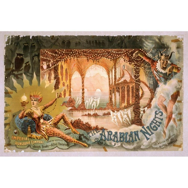 Arabian Nights Painting Anonymous 24x17 Black Modern Framed Museum Art