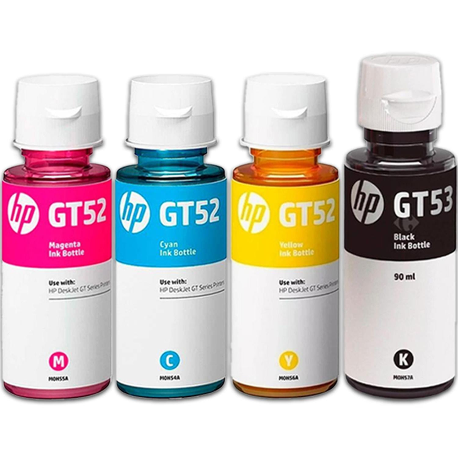 Kit de 4 Botellas de Tinta HP GT52 GT53 Ink Tank 100 300 400 Smart Tank ...