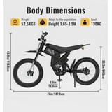 Riding'times GT73 Electric Dirt Bike for Adults, 37MPH 48V36.4AH 2400W 1747Wh Dual Battery Ebike ...