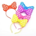LED Lights Polka Dot Bow Headband Plastic Light up Blinking Rave Ribbon ...