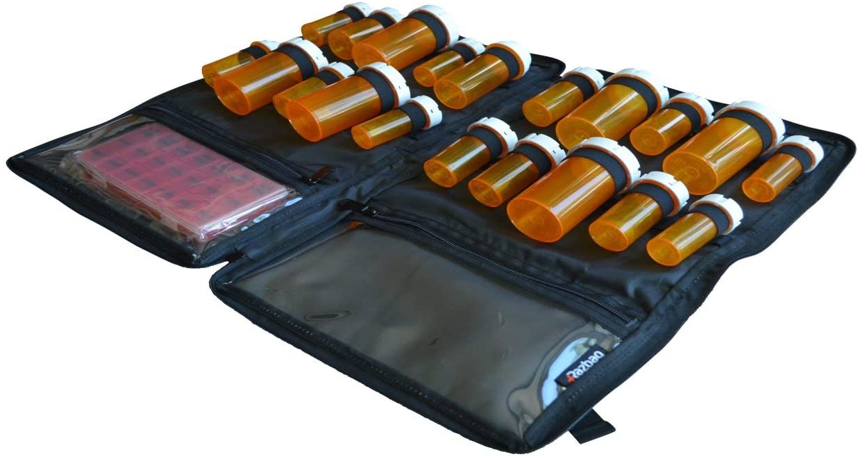 Buy Razbag Elite Medication Bag Butterfly Loops to Store 6 Large Pill ...
