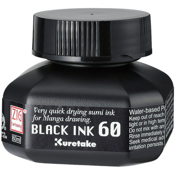 Kuretake Zig Cartoonist Ink, 60ml, Black Ink - Walmart.com