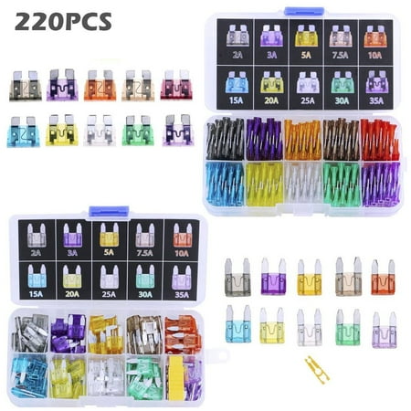 220Pcs Car Fuse Set Auto Truck Automotive Fuse Assorted Kit Houseuse ...