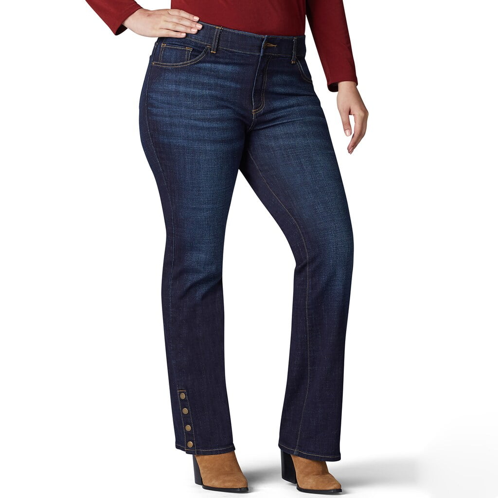 Lee Women's Plus Size Flexible Motion Elastic Waistband Bootcut Jean ...