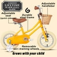 Glerc 12 inch Retro Kids Bike for Child 2-4 Years Girls, Yellow ...