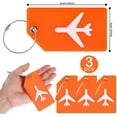 "3 Pieces Silicone Luggage Tags Flexible Baggage Tags Bright Orange Bag ...