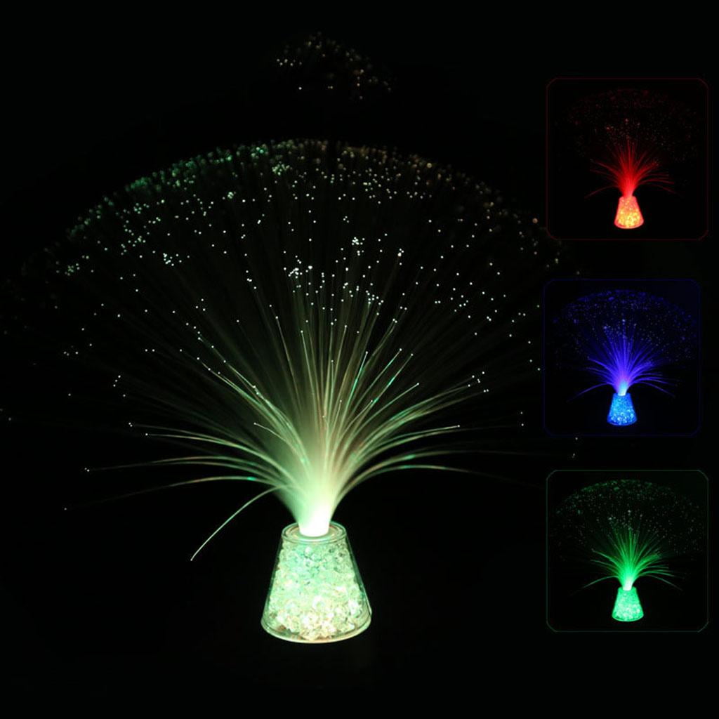 Fiber Optic Lamp - Color Changing Crystal Base with Remote - USB ...